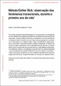 Método Esther Bick: Observação da materialidade e dos fenômenos ...